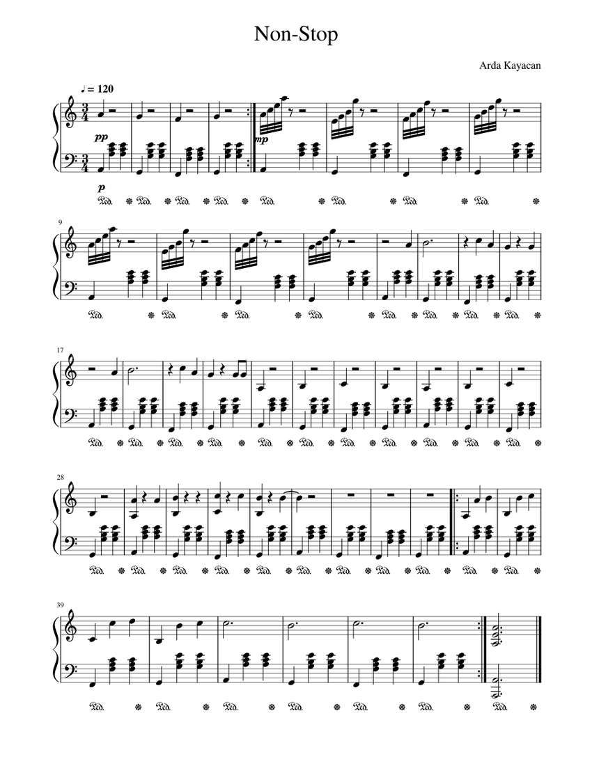 Non-Stop Sheet music for Piano (Solo) | Musescore.com