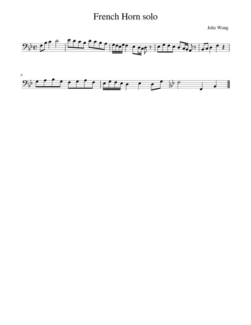 French Horn solo Sheet music for Piano (Solo) Easy | Musescore.com