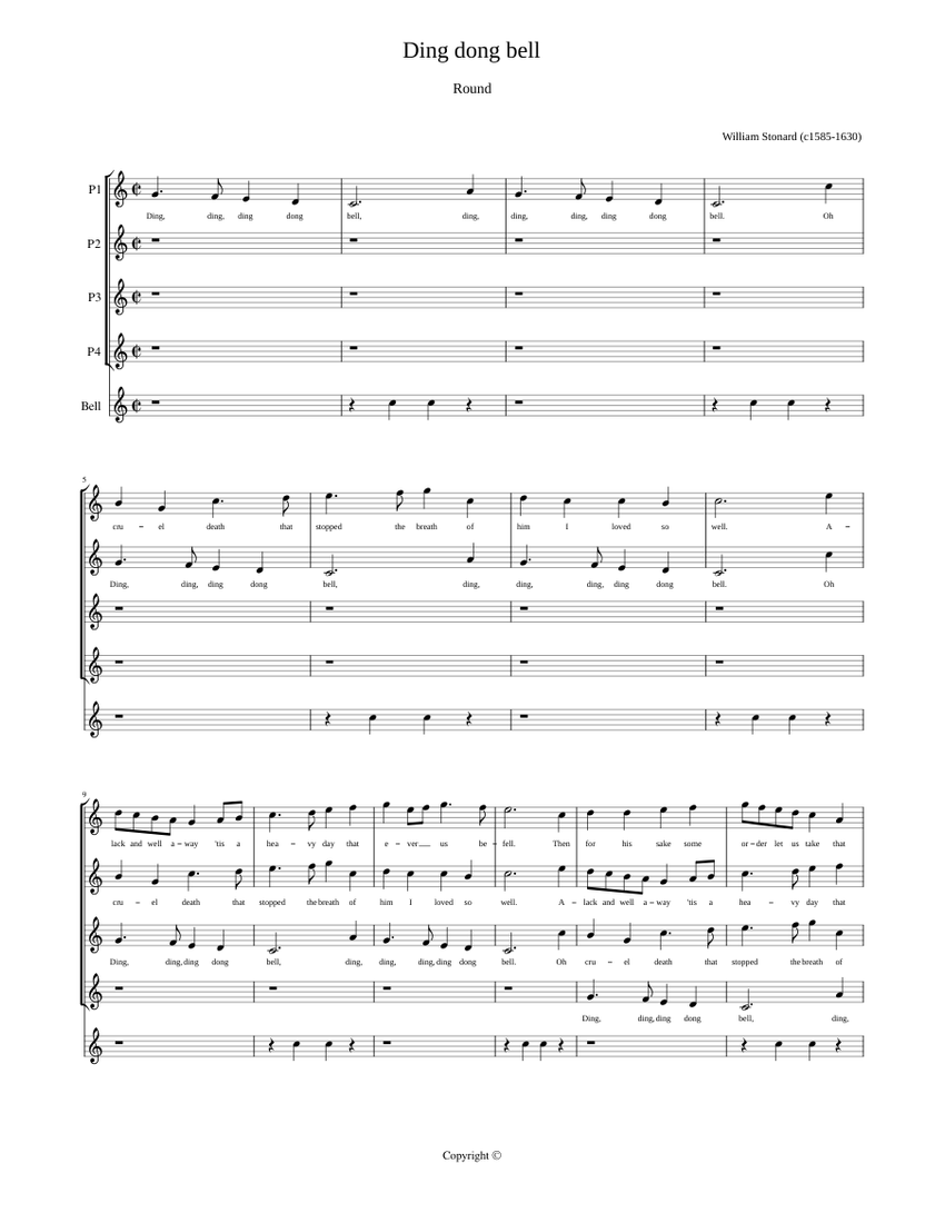 Ding dong bell - William Stonard - piano tutorial