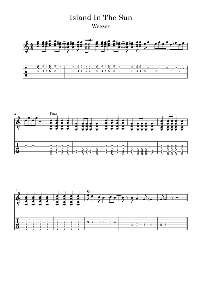 Island In The Sun - Weezer Sheet Music and Tab for Guitar (Solo) | MuseScore.com