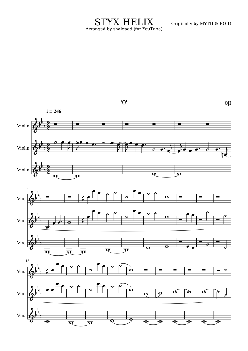 Styx Helix (violin 3 parts) Sheet Music for Violin (Mixed Trio ...