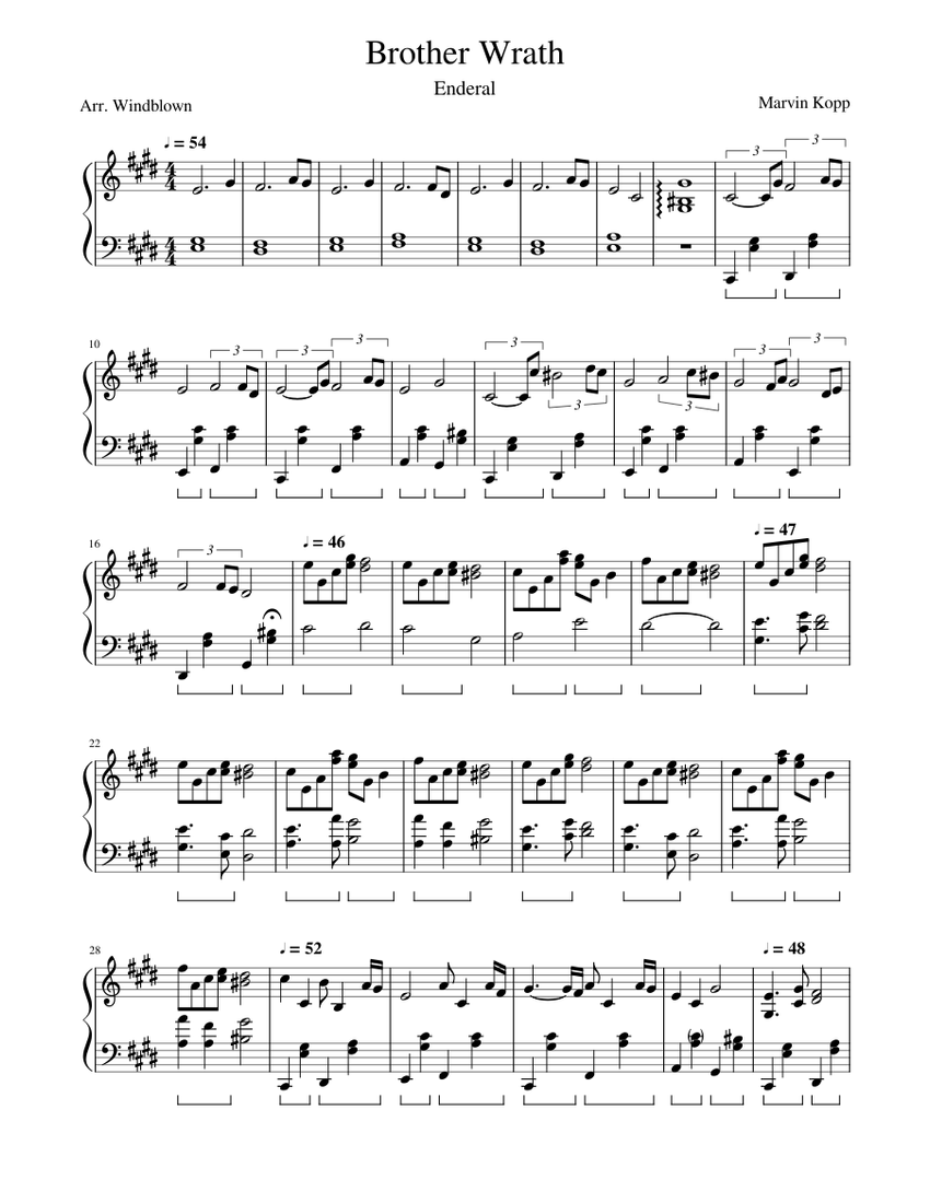 Enderal - Brother Wrath Sheet music for Piano (Solo) | Musescore.com