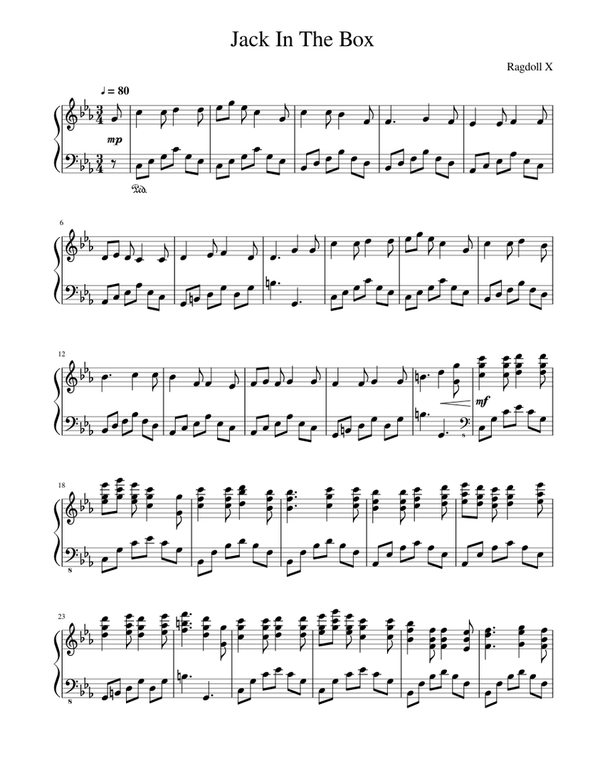 Jack In The Box Sheet music for Piano (Solo) | Download and print in ...