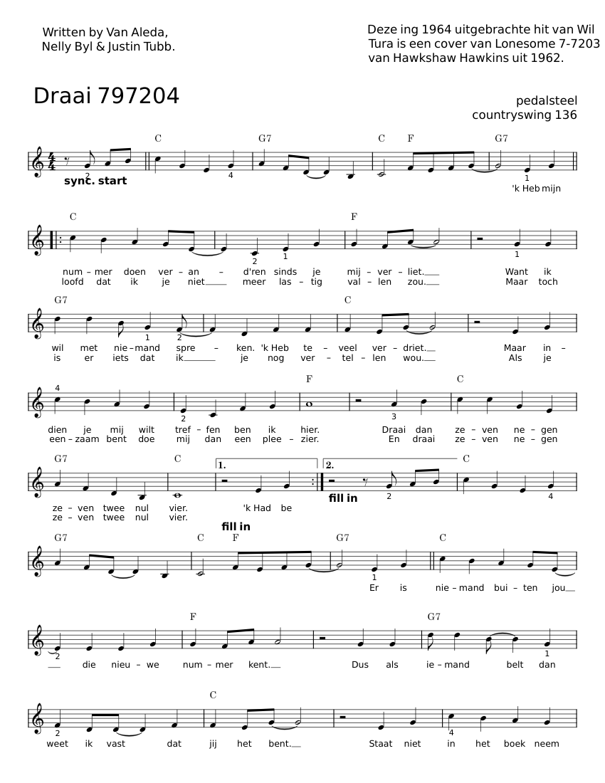 Draai 797204 Sheet music for Synthesizer (Solo) | Musescore.com