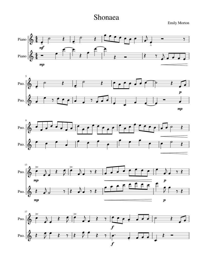 assessment task Sheet music for Piano (Piano Duo) | Musescore.com
