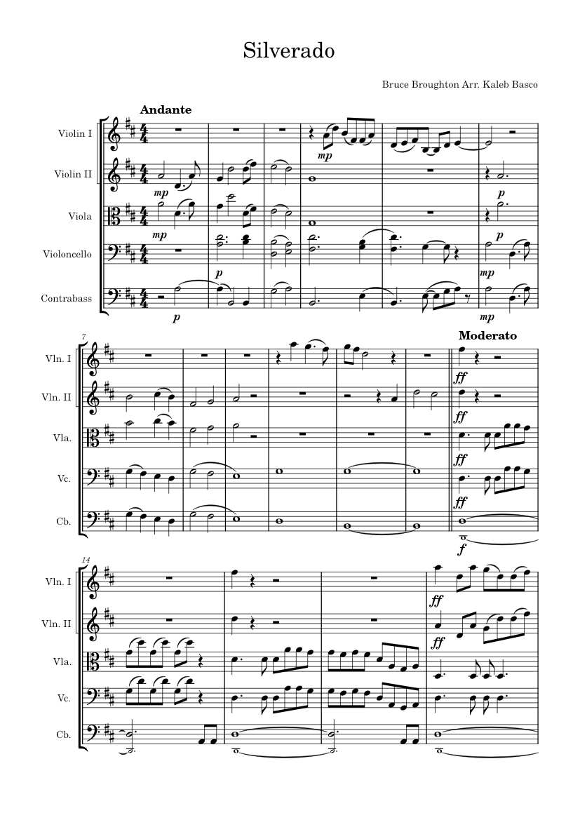 Silverado – bruce broughton .Silverado Sheet music for Contrabass ...