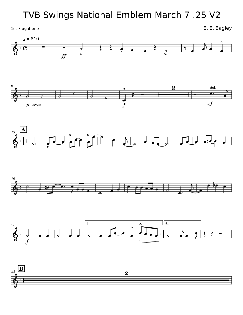 National Emblem - Edwin Eugene Bagley Sheet music for Trombone (Solo ...