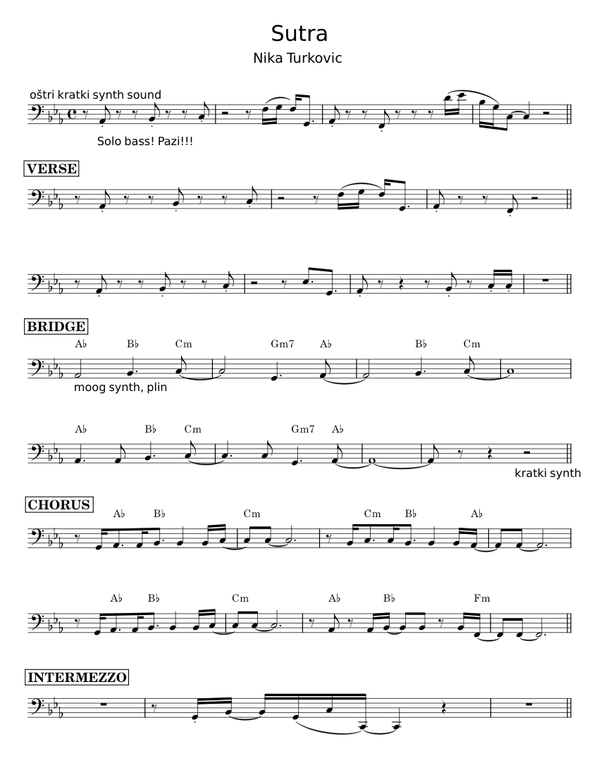Sutra - Nika Turkovic Sheet Music for Piano (Solo) Easy | MuseScore.com