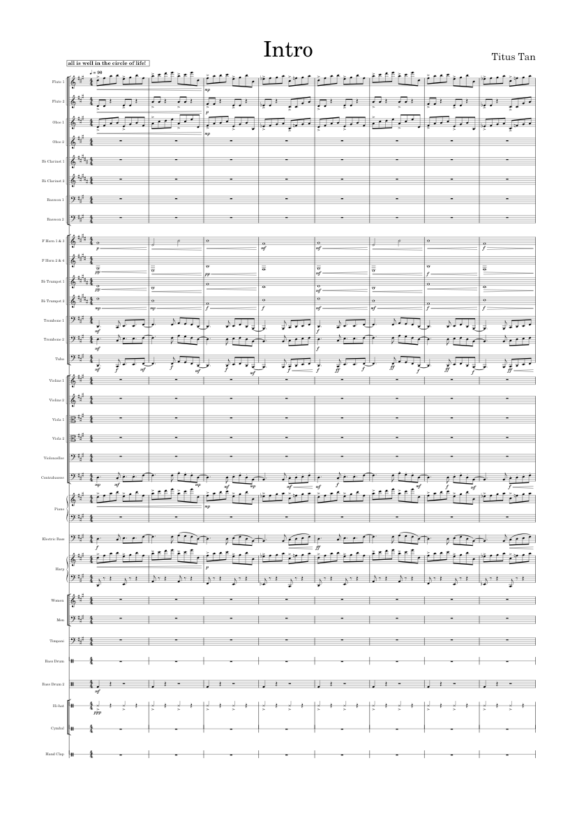 Intro Sheet music for Piano, Trombone, Tuba, Flute & more instruments ...