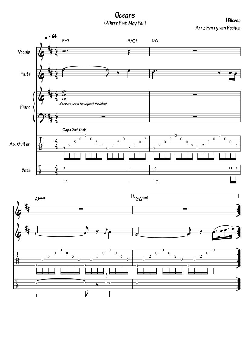 Oceans (Where feet may fail) - Hillsong (Arranged for band) / Opwekking ...