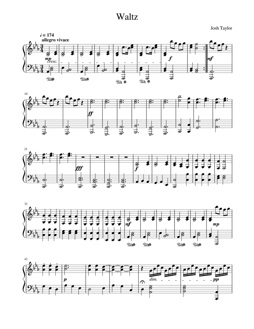 Waltz Sheet music for Piano (Solo) | Download and print in PDF or MIDI ...
