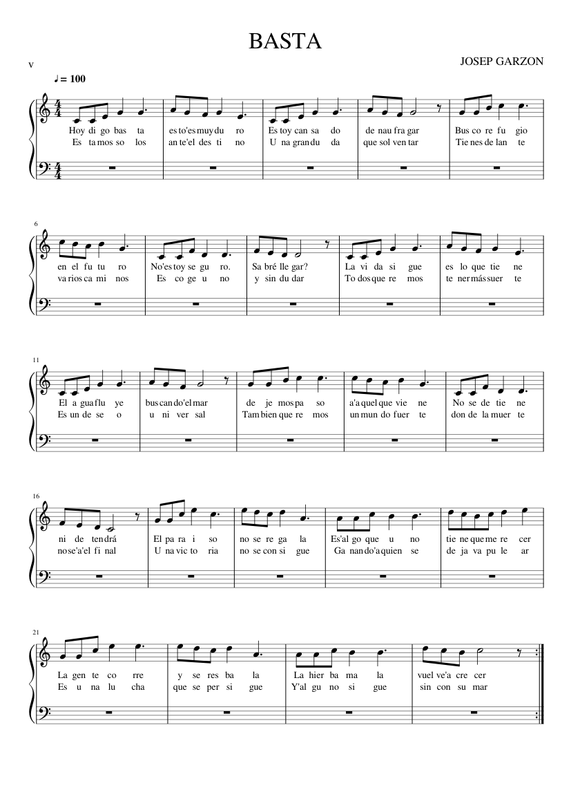 BASTA Sheet music for Piano (Solo) | Musescore.com