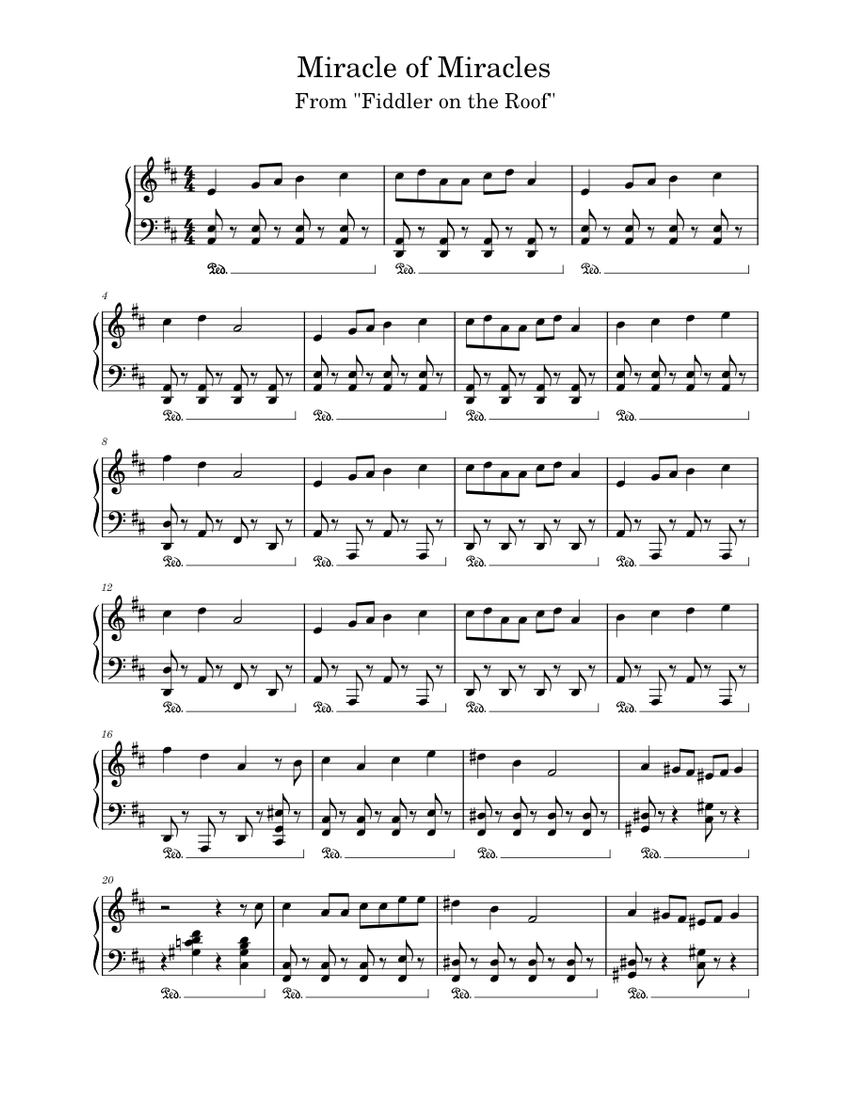 Miracle of Miracles Sheet music for Piano (Solo) Easy | Musescore.com