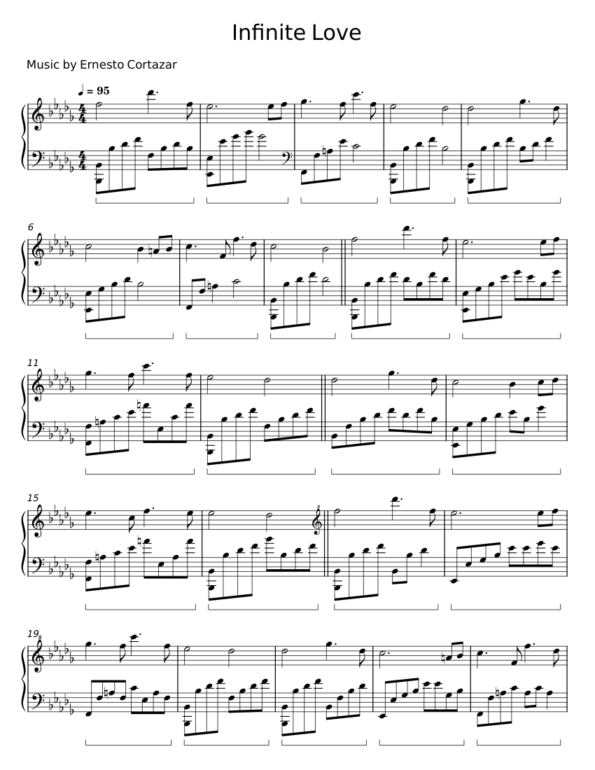 Infinite Love - Ernesto Cortazar Sheet Music for Piano (Piano Duo ...