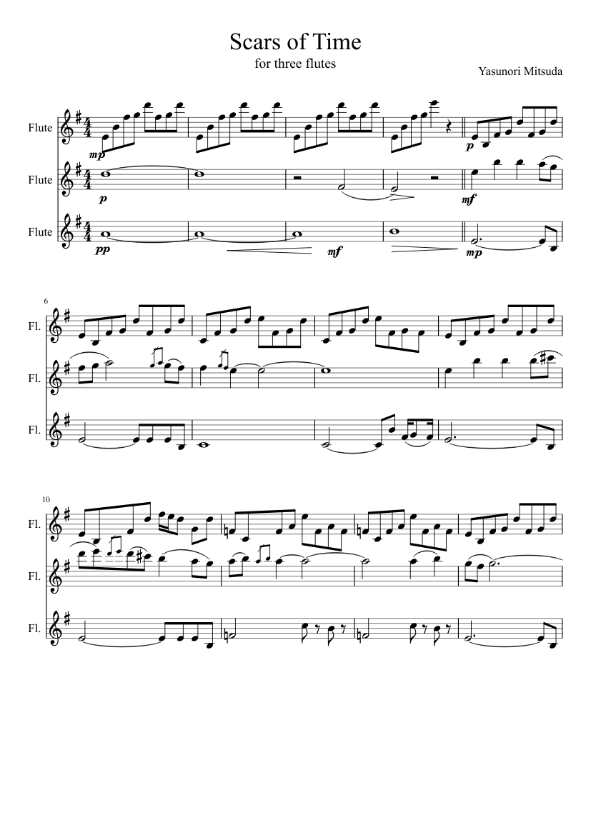 Time's Scar (Scars of Time?) Sheet music for Flute (Mixed Trio ...
