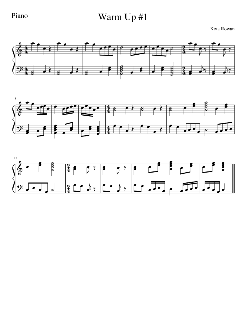 Warm Up #1 - piano tutorial