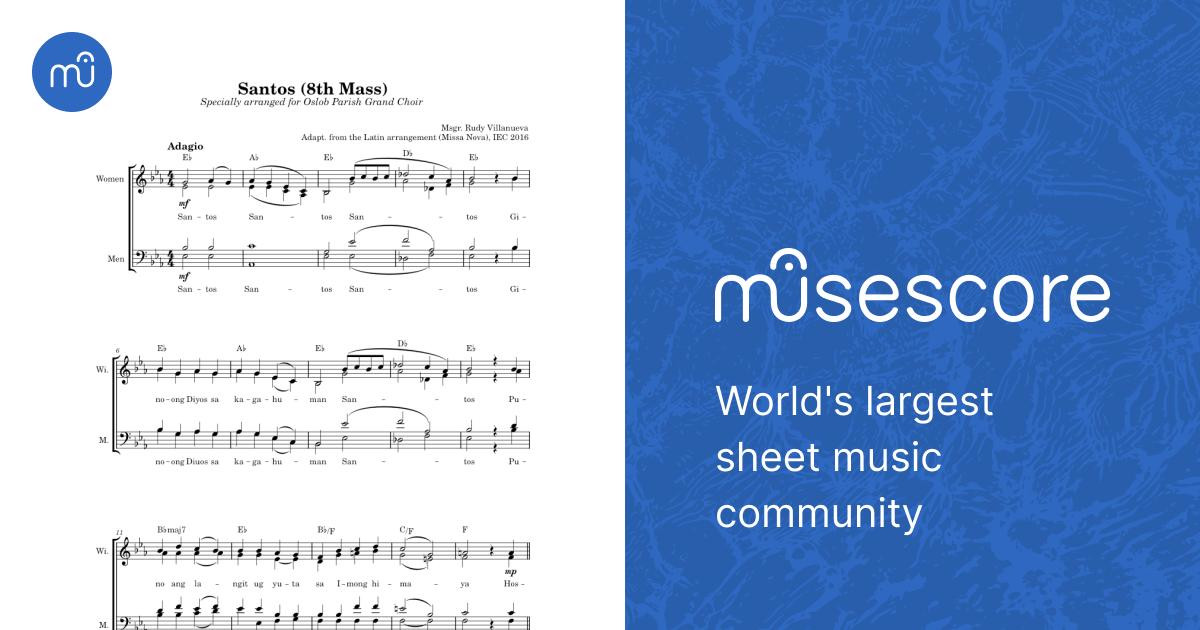 Santos (8th Mass) – Rudy Villanueva Sheet music for Synthesizer (SATB) | Musescore.com