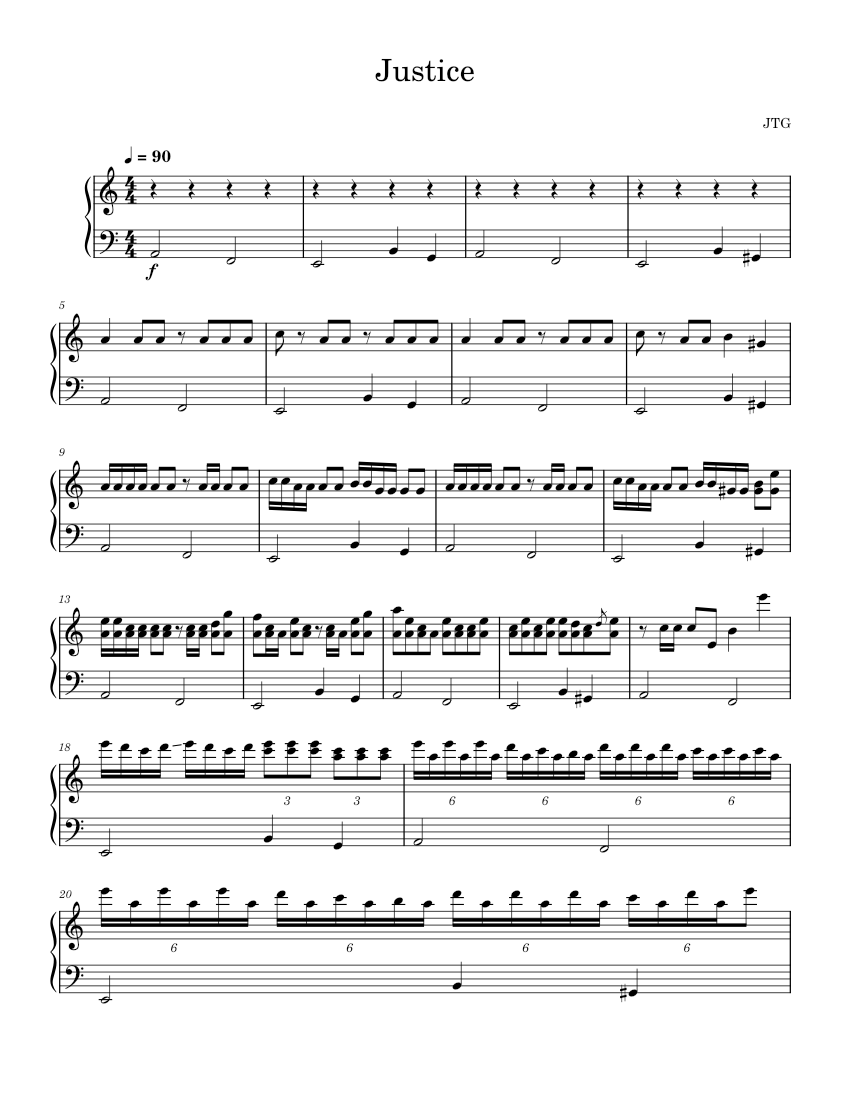 Justice Sheet music for Piano (Solo) | Musescore.com