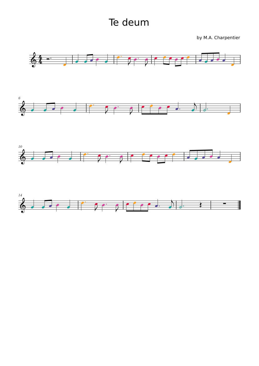 Te deum Sheet music for Piano (Solo) Easy | Musescore.com