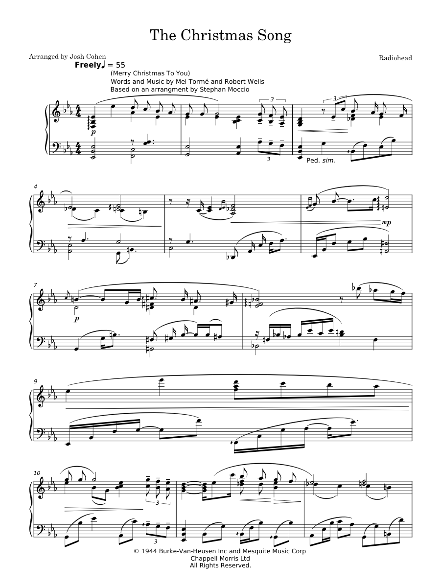 Play Official version of The christmas song sheet music by Mel Tormé ...