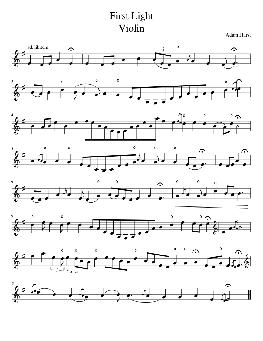 First_Light_by_Adam_Hurst Sheet music for Violin (Solo) | Musescore.com