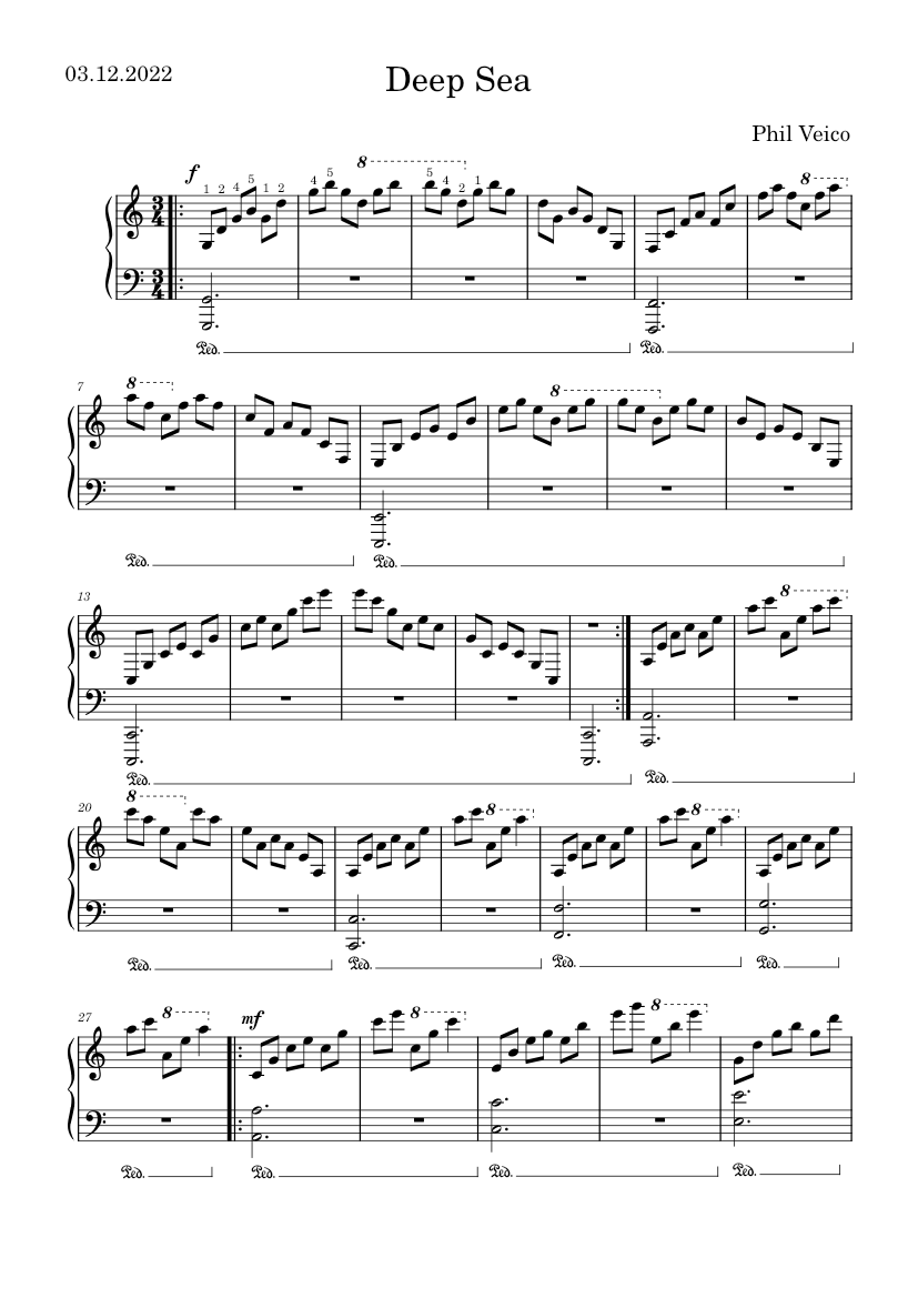 Deep Sea Sheet music for Piano (Solo) Easy | Musescore.com