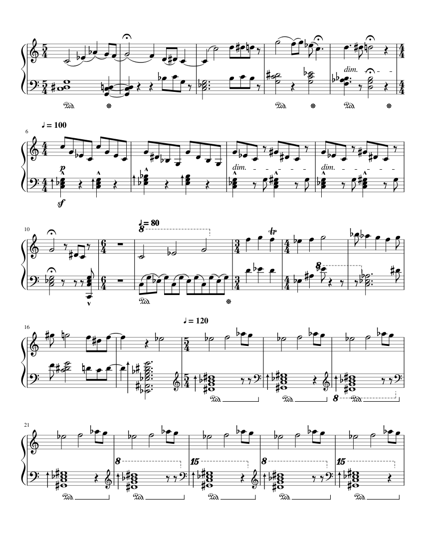 my first song Sheet music for Piano (Solo) | Musescore.com