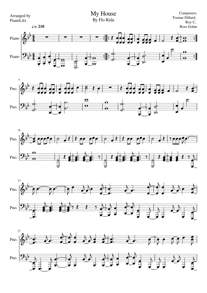 My House Sheet Music for Piano (Piano Duo) | MuseScore.com