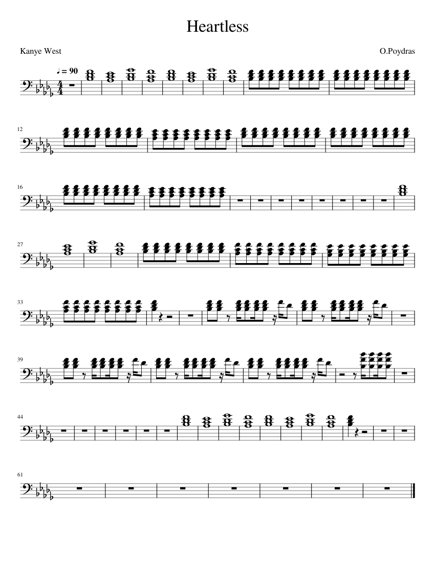 Heartless Trombone Sheet music for Piano (Solo) Easy | Musescore.com