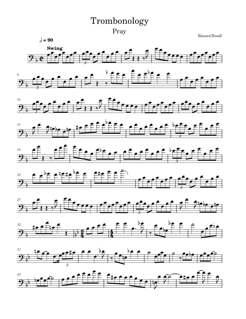 Trombonology(Full Trombone Solo) - Tommy Dorsey Sheet music for ...