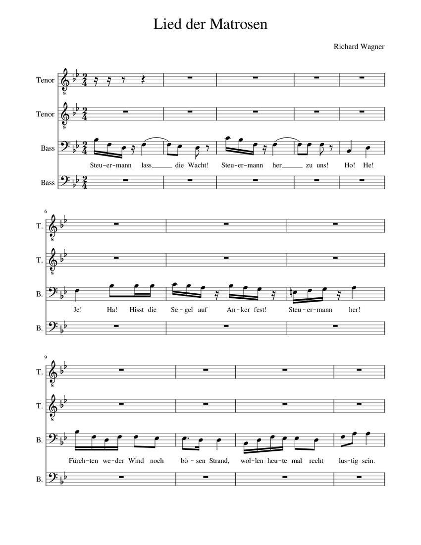 Lied_der_Matrosen Sheet music for Tenor, Bass voice (Choral ...