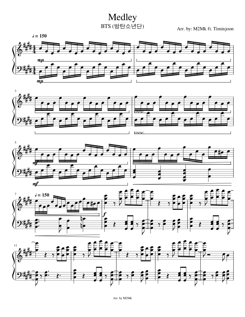 Bts Medley Sheet music for Piano (Solo) | Musescore.com