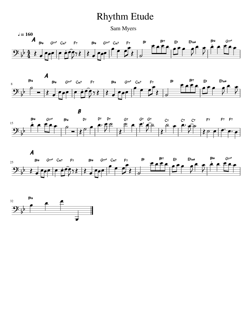 Rhythm Etude Sheet music for Euphonium (Solo) | Musescore.com
