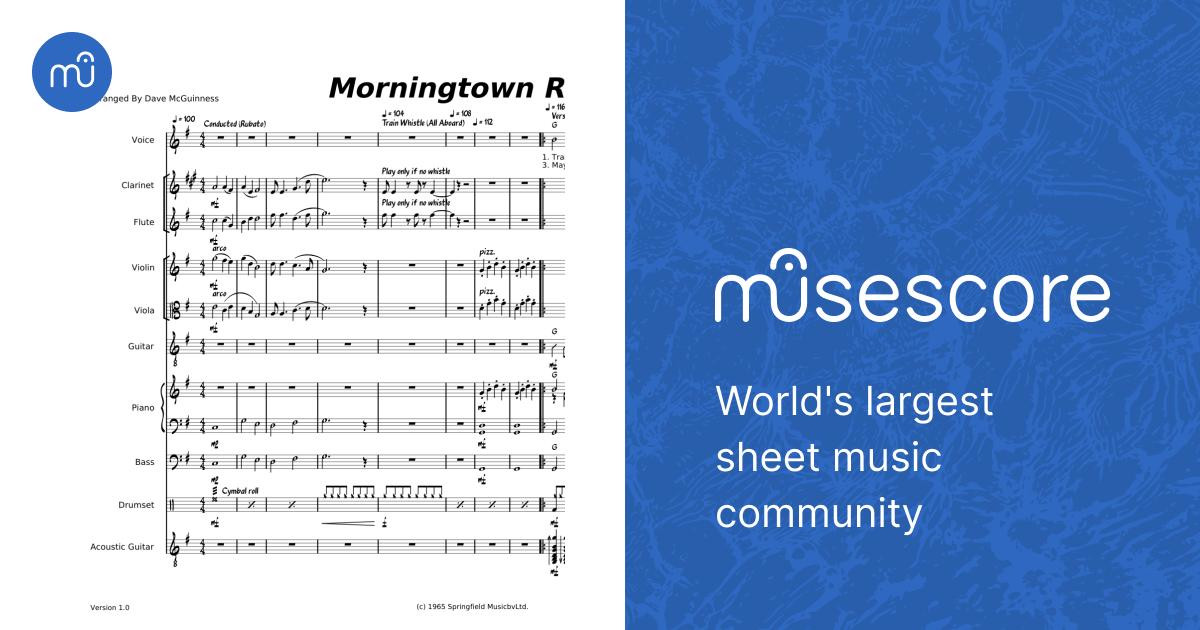 Morningtown ride – The Seekers Sheet music for Piano, Vocals, Flute ...