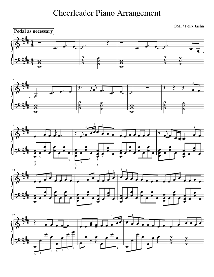 Cheerleader Sheet music for Piano (Solo) | Musescore.com