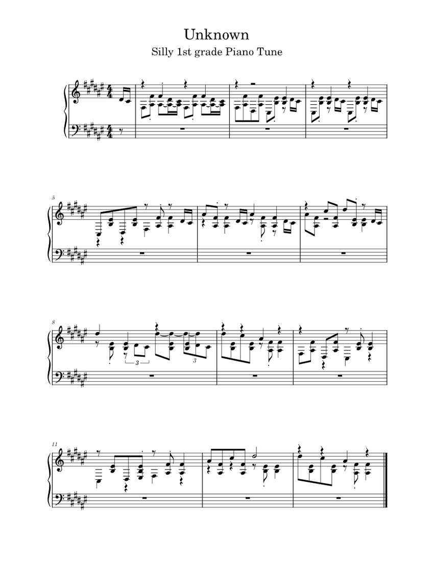 Unknown Sheet music for Piano (Solo) | Musescore.com