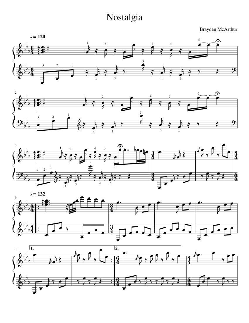 Nostalgia Sheet music for Piano (Solo) | Musescore.com