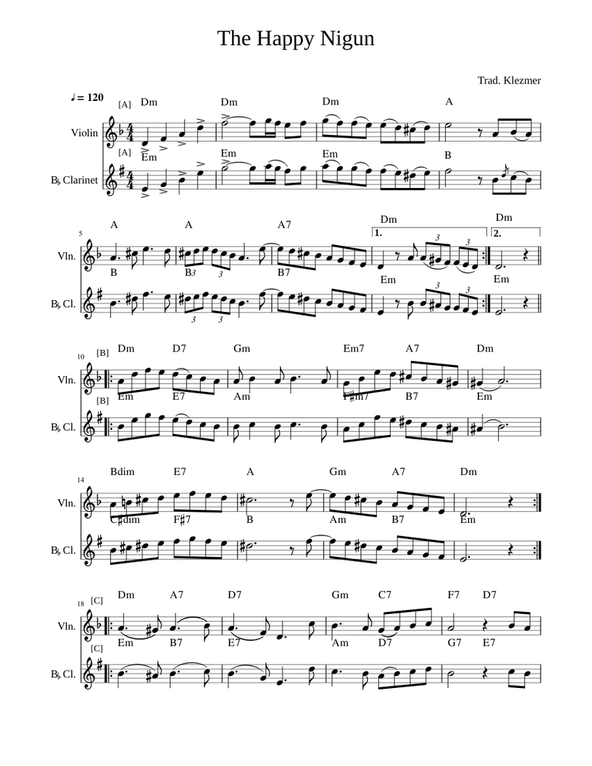 The Happy Nigun Sheet music for Violin (Solo) | Musescore.com