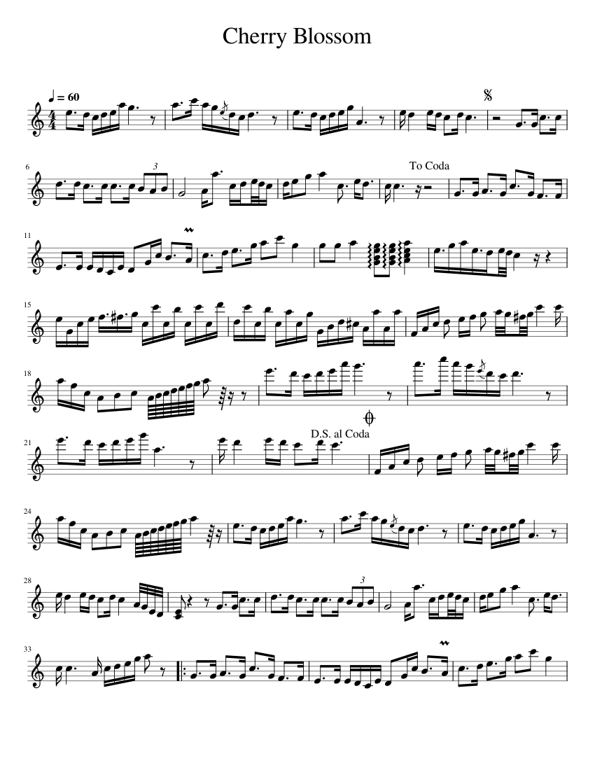 Cherry Blossom Sheet music for Violin (Solo) | Musescore.com