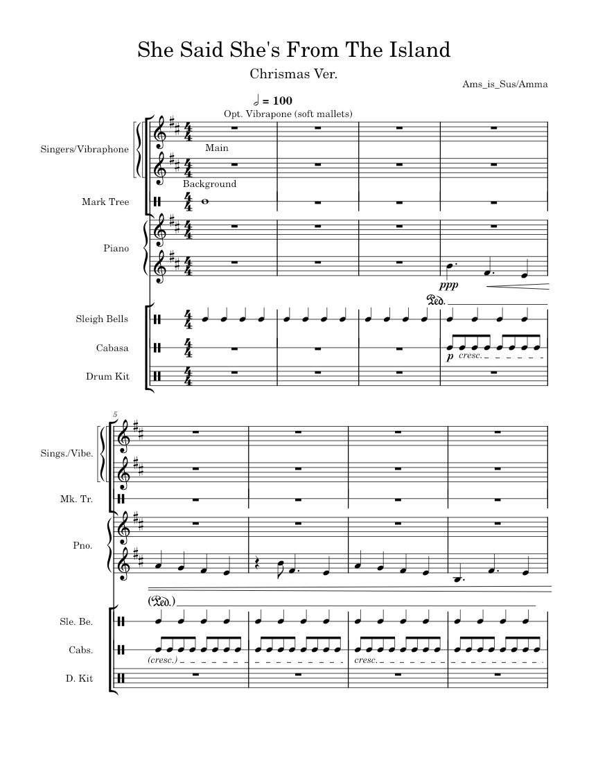 She said she's from the islands – Tomo x Frozy Sheet music for Piano ...