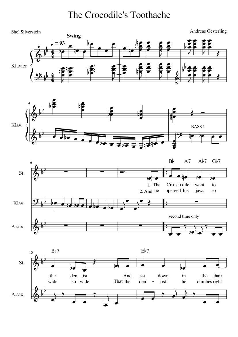 The Crocodile'sToothache – Andreas Oesterling. Lyrics: Shel Silverstein ...