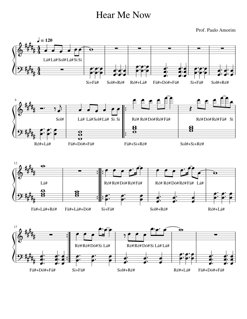 Hear Me Now Sheet music for Piano (Solo) Easy | Musescore.com