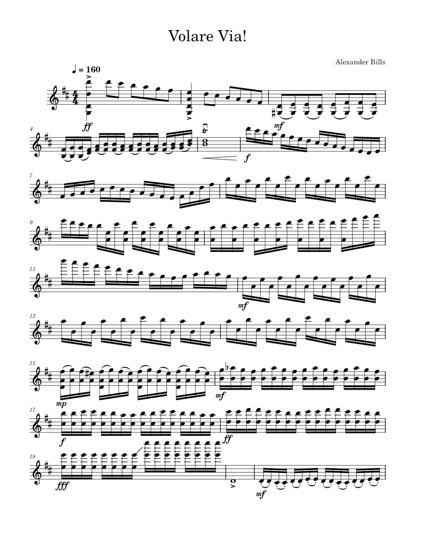 Volare Via! Sheet music for Violin (Solo) | Musescore.com