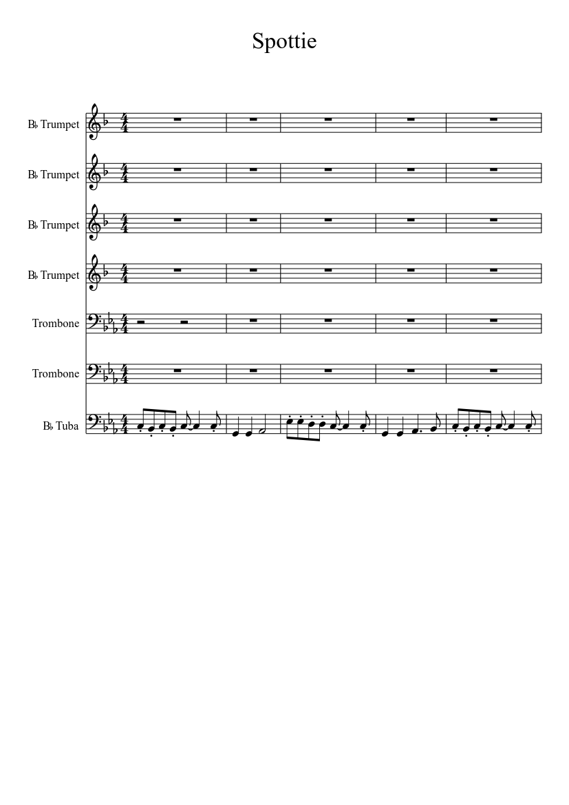 Spottie Sheet Music for Trombone, Tuba, Trumpet other (Brass Ensemble ...