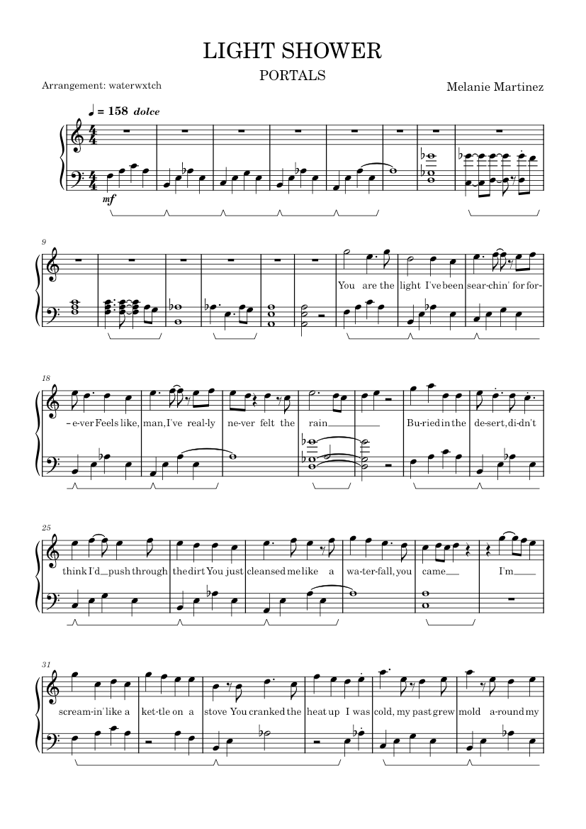 LIGHT SHOWER – Melanie Martinez Sheet Music for Piano (Solo) Easy ...