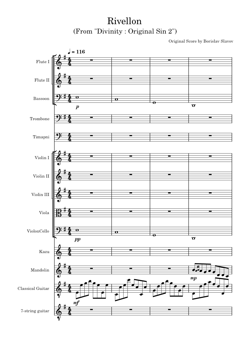 Rivellon (from "Divinity : Original Sin 2") Sheet music for Trombone ...