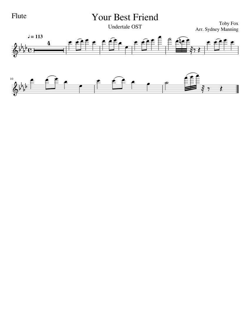 Your Best Friend Sheet music for Flute (Solo) | Musescore.com