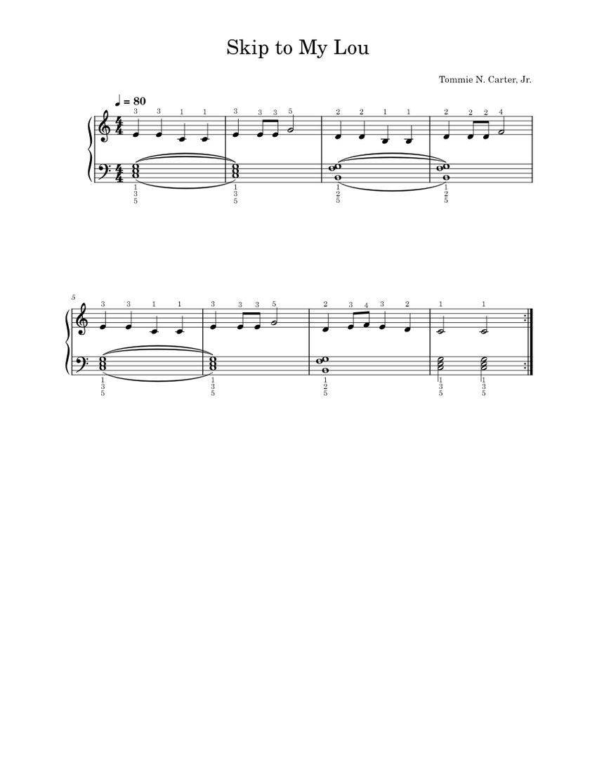 Skip to My Lou Sheet music for Piano (Solo) | Musescore.com