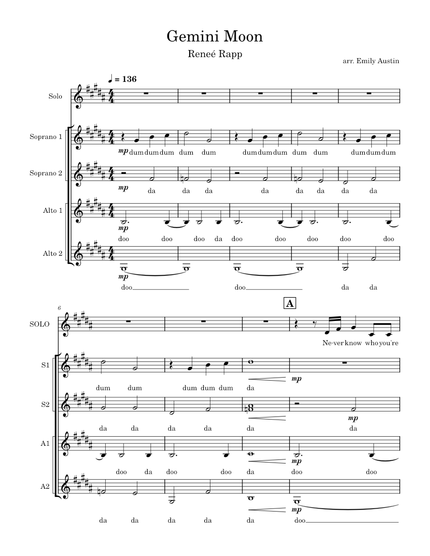 Gemini Moon Sheet music for Piano (A Capella) | Musescore.com