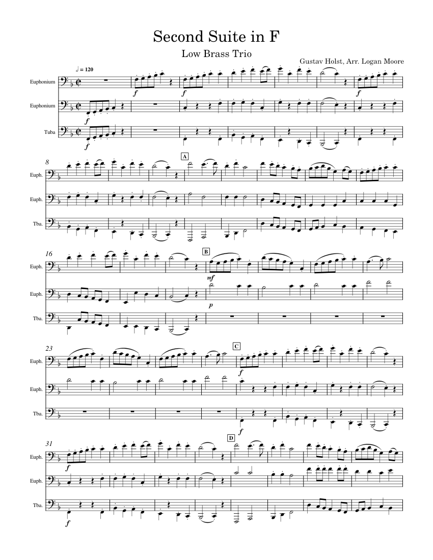 Second Suite for Military Band in F Major – Gustav Holst Second Suite ...